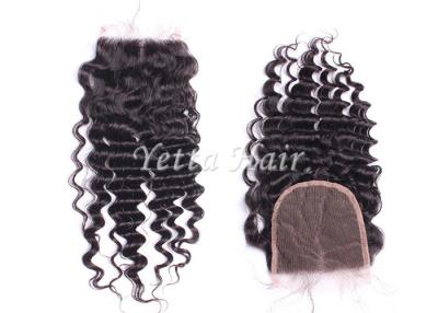 China Classifique o fechamento profundo do laço do cabelo humano da onda 7A/o cabelo real fechamento divisor médio à venda
