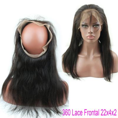 China Faixa natural do laço do cabelo 360 do fechamento brasileiro do laço do cabelo reto do Virgin com cabelo do bebê à venda