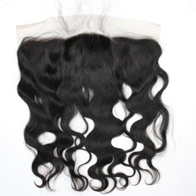 China Orelha frontal pre arrancada do fechamento da parte superior do laço da onda do corpo do cabelo do Virgin 13x4 do laço à orelha à venda