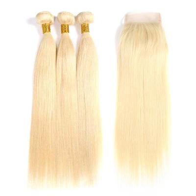 Cina #613 tessuto diritto dei capelli umani dei capelli vergini del brasiliano della bionda 100% facile tingere e fare un restyling in vendita