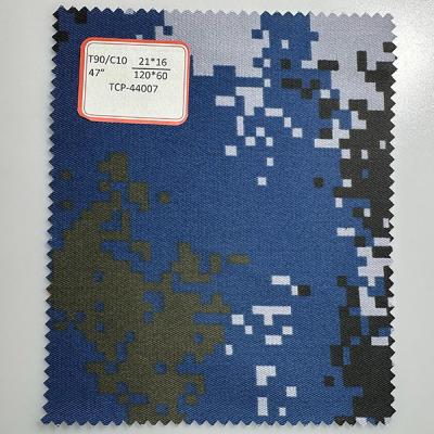 China 90 Poliéster 10 Tecido Impresso de Algodão 21X16 120X60 Tecido Táctico de Três Cores for sale