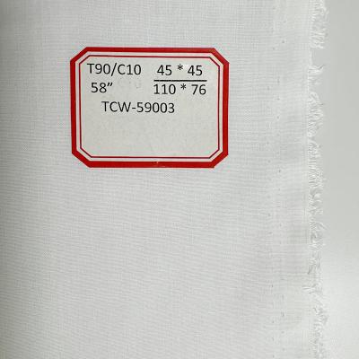 China 150 cm Tecido de revestimento branco 45*45 90 por cento de algodão 10 por cento de poliéster 110*76*63 for sale