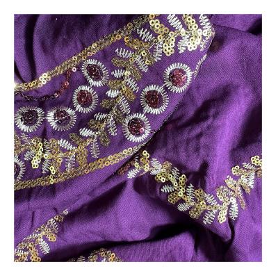 China Luxury Design Velvet Embroidery Lace 100% Polyester White Sheer Curtain Fabric Voile Factory Supply For The Living Room for sale