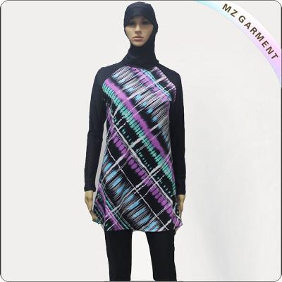 China Women Lattice Print Muslim Swimwear for sale