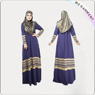 China 100% Cotton Muslim Dress Long Sleeve Red Purple for sale