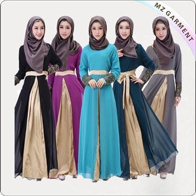 China 100% Cotton Muslim Dress Long Sleeve Embroidery for sale