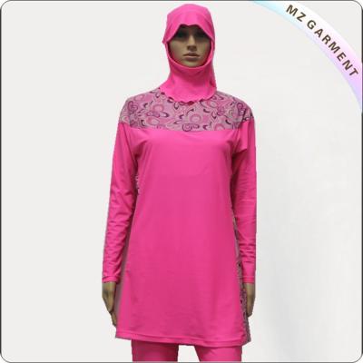 China Pink Long Sleeve Muslim Swimwear for sale