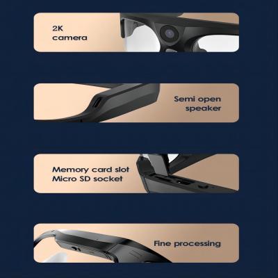 Κίνα γυαλιά ηλίου βιντεοκάμερων 4K Bluetooth για την αλιεία, ελεύθερη πτώση με αλεξίπτωτο, να κάνει σκι προς πώληση