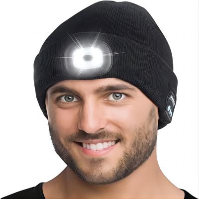 Cina Cappello unisex di Bluetooth della torcia elettrica con il cappello senza fili leggero di musica delle cuffie in vendita