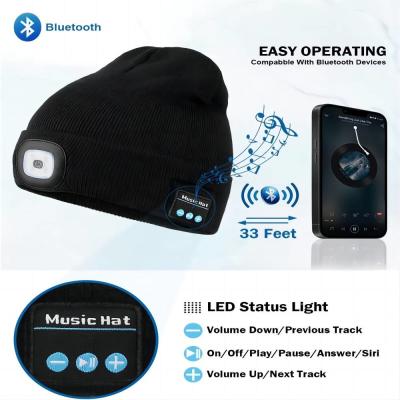 Cina Cappello senza fili delle cuffie di Bluetooth con Bluetooth leggero Beanie Night Biking in vendita