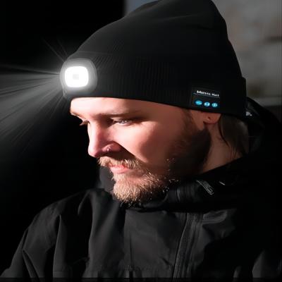 Cina Cappuccio mani libere unisex del faro del LED Beanie With Light USB Rechargable 4 LED in vendita
