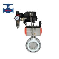 China Pneumatic Butterfly Valve Direct Mount DN50-1200 Double Eccentric Soft Seal Wafer Type for sale