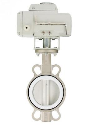 Quality PTFE Sealing Type D971F-16P Electric Wafer Type Butterfly Valve for sale