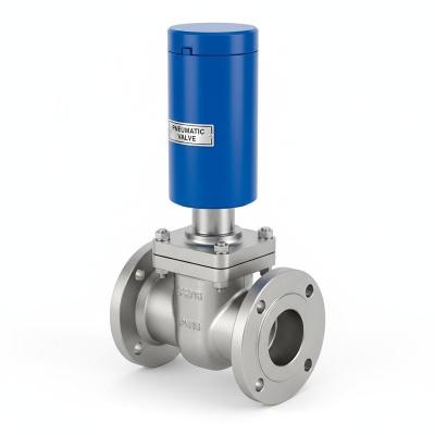 China Pneumatic Actuator Stainless Steel Gate Valve with Flange Connection for Water Steam Oil Pipeline for sale