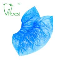 China CPE Blue Plastic Disposable Waterproof Shoe Covers for sale