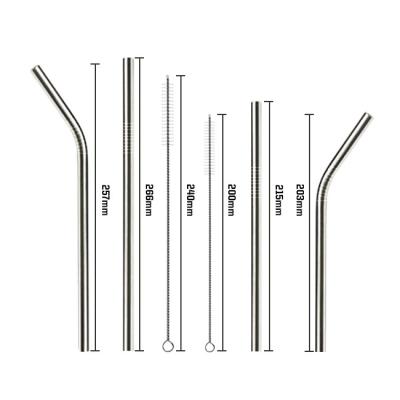 China Straight Curved Reusable Stainless Steel Straws Hot Cold Beverage Use for sale