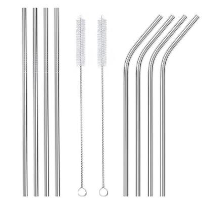 China Biodegradable Reusable Stainless Steel Straws Sliver With Customized Logo for sale