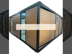 Golden Metal Carved Panels Prefab Bungalow with Galvanized Steel Frame for Quick-Build Luxury Living