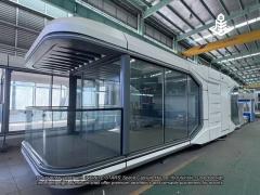 futuristic curved design space capsule house with lightweight aluminum shell for 20-30% rental yield