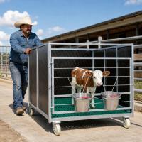 China Five-Stall Linked Calf Pen for sale