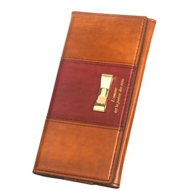China Brown Embossed Design PU Leather Folio Case For iPhone 8 for sale