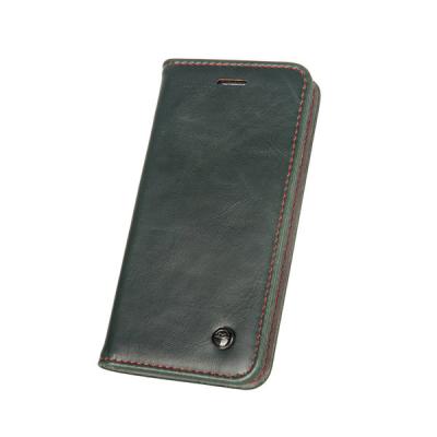 China Handmade Genuine Leather Phone Case For iPhone 7 Plus With Magnet Lock for sale
