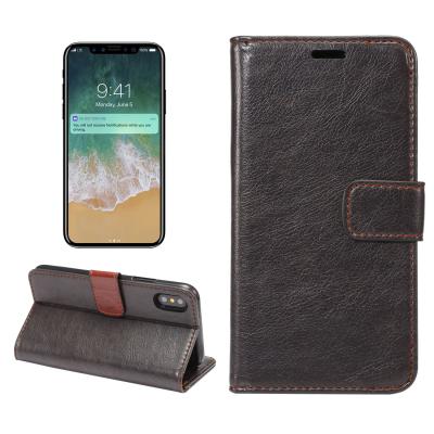 China Customized Premium PU Leather Wallet Case For iPhone X With Strong Magnetic for sale