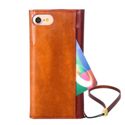 China Custom design PU leather wallet case for iPhone 6 Plus with card slot for sale