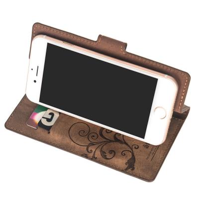 China Brown color leather protective case for iPhone 7 plus with good quality for sale