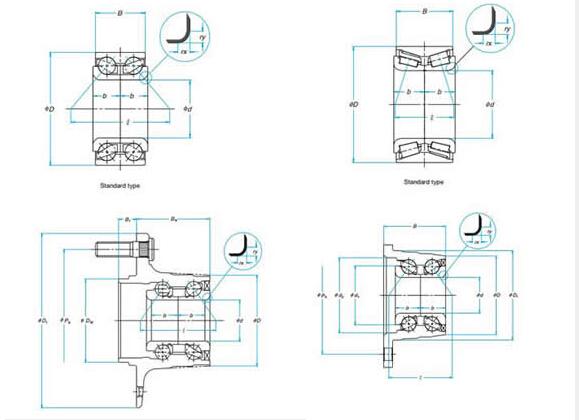 DAC25550043 Wheel Hub Bearing Double Row Chrome Steel , ABEC-5