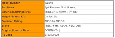 China Roheisen-/des Form-Stahl-WB518 WB500 Reihen-aufgeteilte Lagersitz-Wohnung zu verkaufen