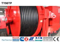 China TY90TP Hydraulic Cable Stringing Puller Tensioner Machine - 90kN Max Pull, 5km/h Speed, 6800kg Weight for sale