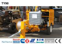China Overhead Line Stringing Equipment TY90 Hydraulic Puller 90kN Conductor Steel Wire Rope Puller for sale