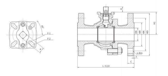 API 150lb Flanged Ball Valve with High Mount Pad (Q41F-150LB)