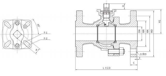 Carbon Steel High Platform Flanged Floating Ball Valve (GB PN16)