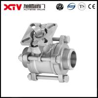 China Straight Through Type Xtv Butt Welded 3PC Ball Valve ISO Mounting Pad Without Handle for sale