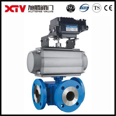 China Válvula de bola de brida de 3 vías de acero inoxidable API SS304/316 con opción de pago inicial en venta