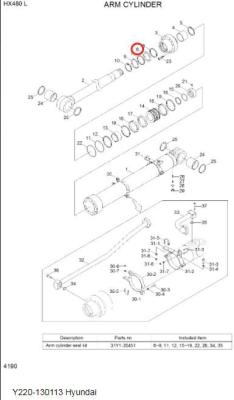 Cina Guarnizione Rod Fits HX480 L R450LC7 R480LC9 R520LC-9S di Y220-130113 Y220130113 HYUNDAI HCE in vendita