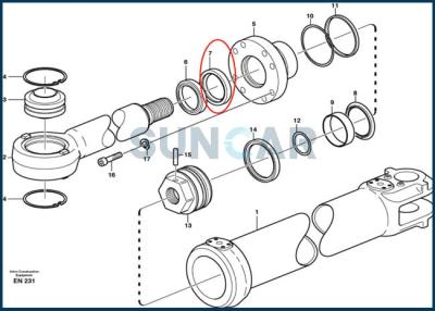 Cina Pistone 4784045 Rod Seal For Cylinder SUNCARSUNCARVOLVO L150D L110E di VOE4784045 VOE 4784045 in vendita