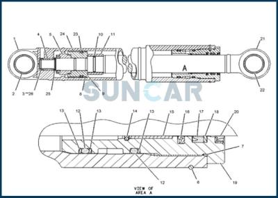 Cina CA1038333 103-8333 C-A-T E70B di Kit For Excavator della guarnizione del cilindro del bastone di 1038333 braccia in vendita
