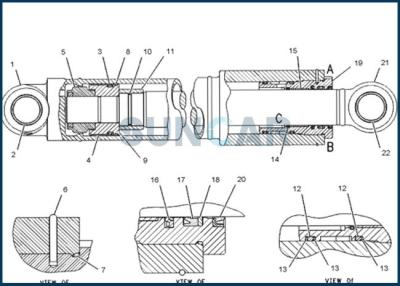 Cina CA1057255 105-7255 C-A-T E307D di Kit For di servizio del cilindro di 1057255 aste in vendita