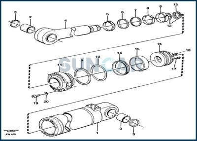 Cina Guarnizione Kit For SUNCARSUNCARVOLVO L180C di riparazione di inclinazione del cilindro idraulico VOE11701531 di VOE 11701531 in vendita