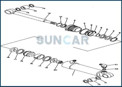 Cina 237-63-52100 2376352100 Kit di assistenza per KOMATSU Grader cilindro inclinato GD28AC-1 in vendita