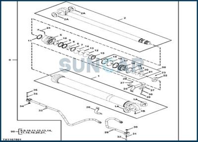 Cina FYA00006594 escavatore Arm Cylinder Service Kit For John Deere 300GLC in vendita