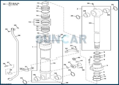 Cina Riparazione Kit For John Deere 350GLC 3754D della guarnizione del cilindro del secchio FYA00001401 in vendita