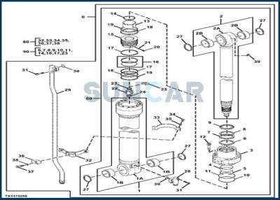 Cina Corredi di riparazione della guarnizione del cilindro idraulico del braccio DEERE-4654422 per JOHN DEERE 220DW in vendita