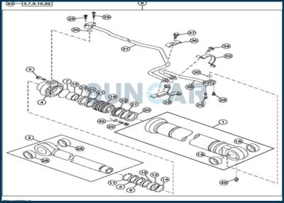 Cina Corredo di riparazione della guarnizione del cilindro dell'asta DEERE-4485612 per John Deere 2554 230CLC in vendita
