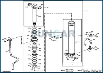 Cina Corredo della guarnizione del cilindro dell'asta FYA00010734 per John Deere 2954D 290GLC 270DLC in vendita
