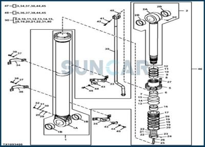 Cina Corredo di servizio del cilindro del braccio FYA00010733 per JOHN DEERE 2954D 290GLC 270DLC in vendita