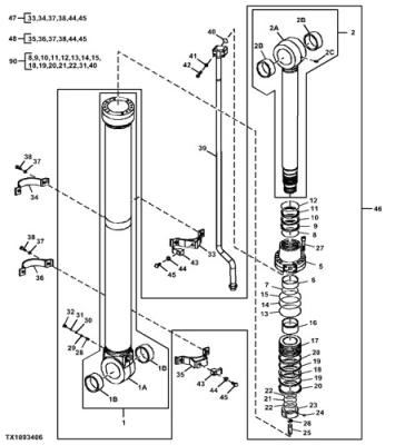Cina FYA00008675 Kit di riparazione del sigillo del cilindro del braccio per scavatori DEERE 270DLC 290GLC 2954D in vendita